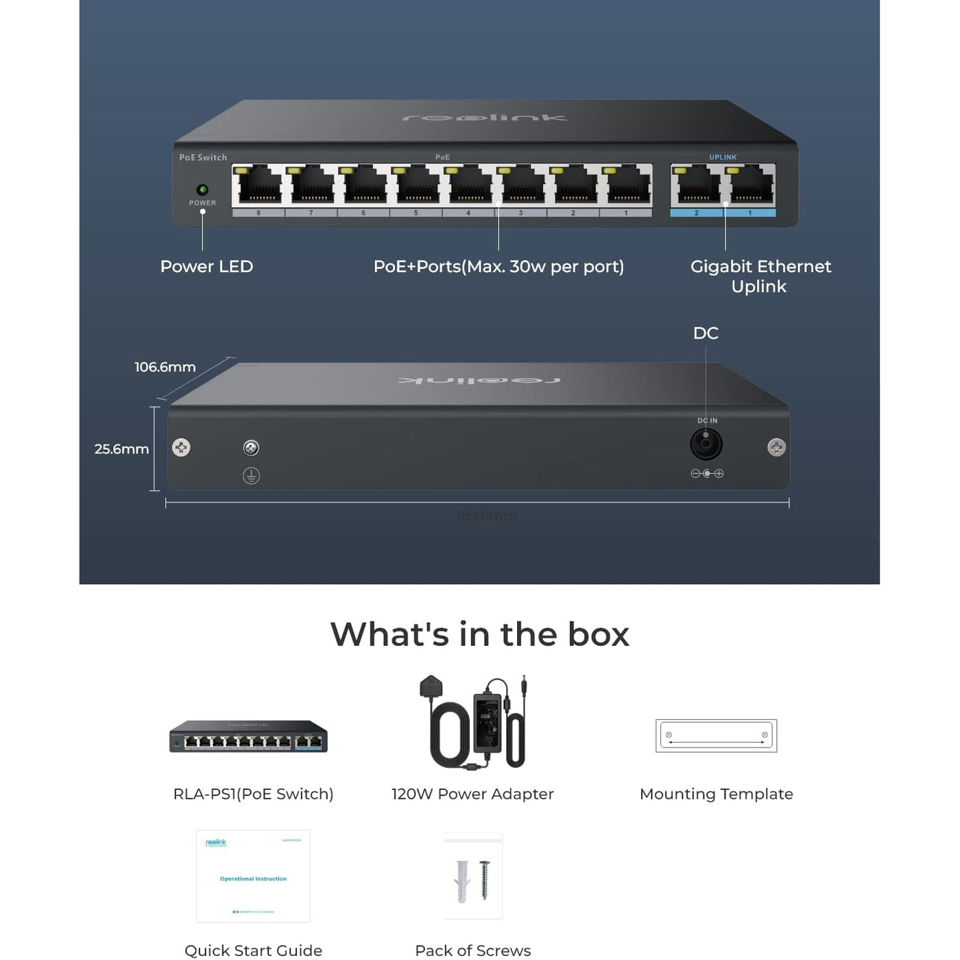 Reolink RLA-PS1 PoE-Switch mit 10 Anschlüssen — digitrends.ch